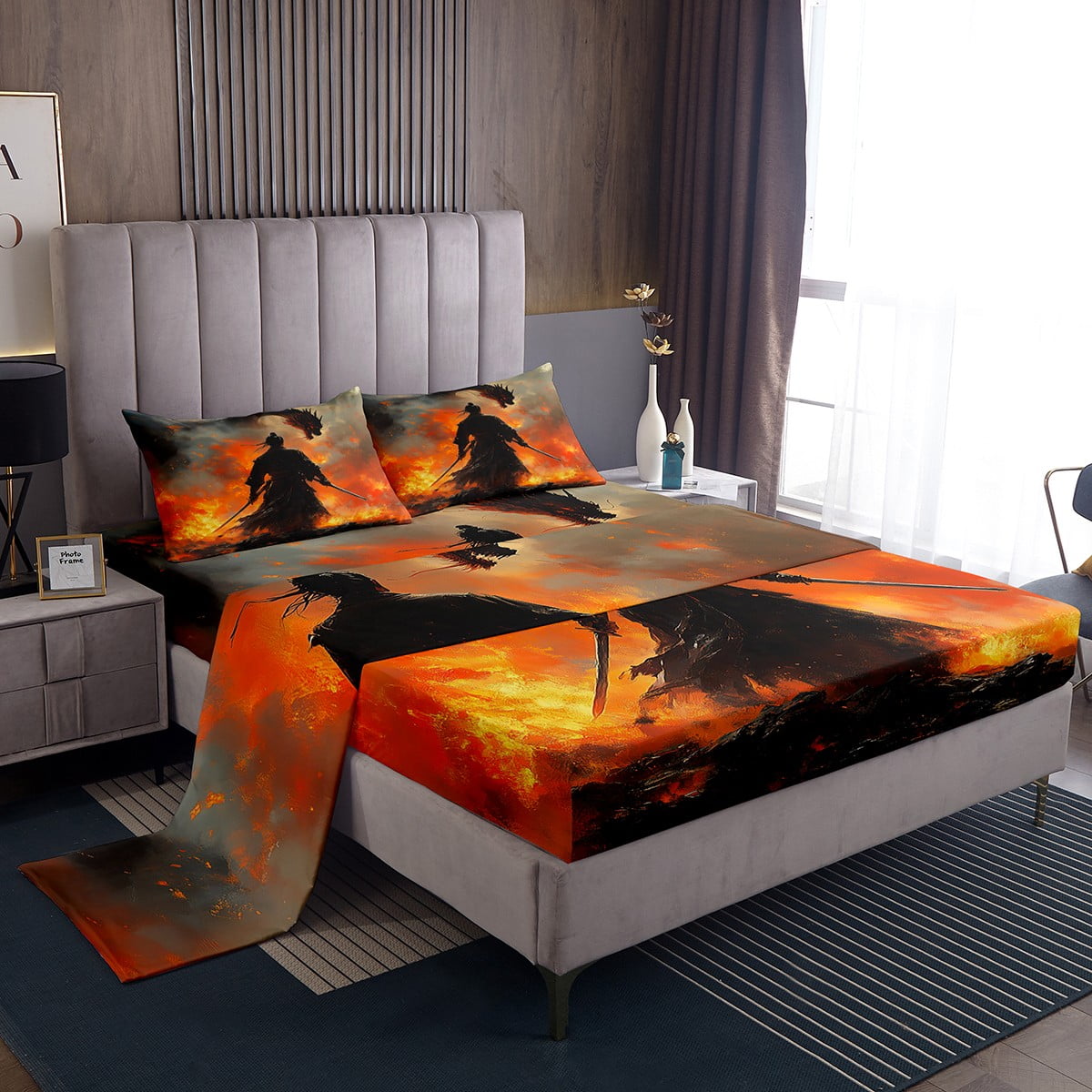 Dragon Sheet Set, Samurai Sheets Full Size Ancient Loong Animal Bed ...