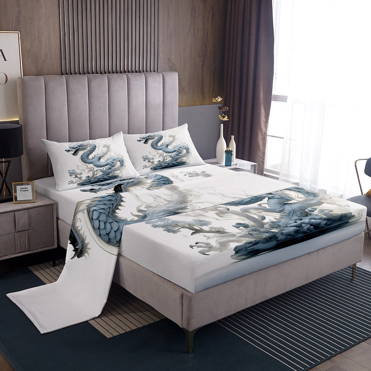 Erosebridal Dragon Sheet Set Mysterious Eastern Dragon Queen Bed Sheets ...