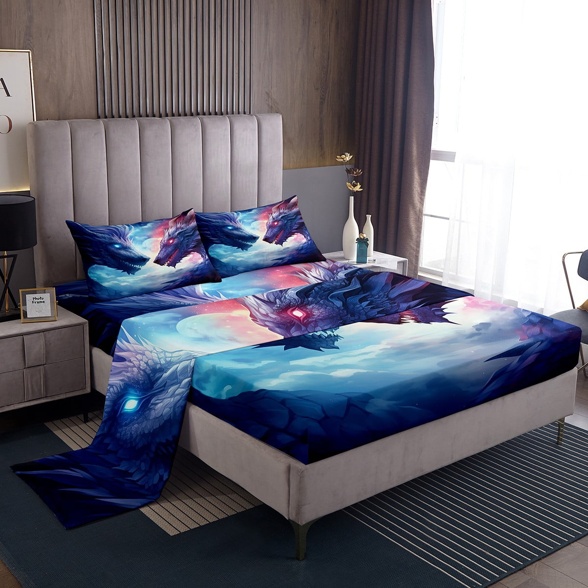 Erosebridal Dragon Sheets Ice Fire Dragon Sheet Set Teens Adult Bedroom ...