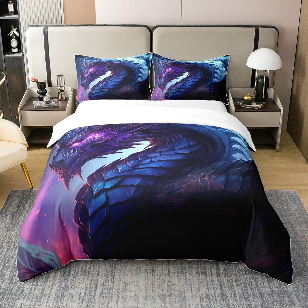 Erosebridal Dragon Twin Bedding Set,3D Goth Dragon 100% Cotton Duvet ...