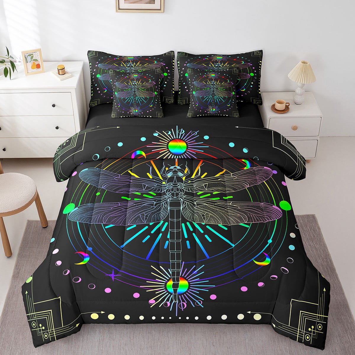 YST Dragonfly Comforter Set with Sheets for Boys Girls Adults Full Size ...