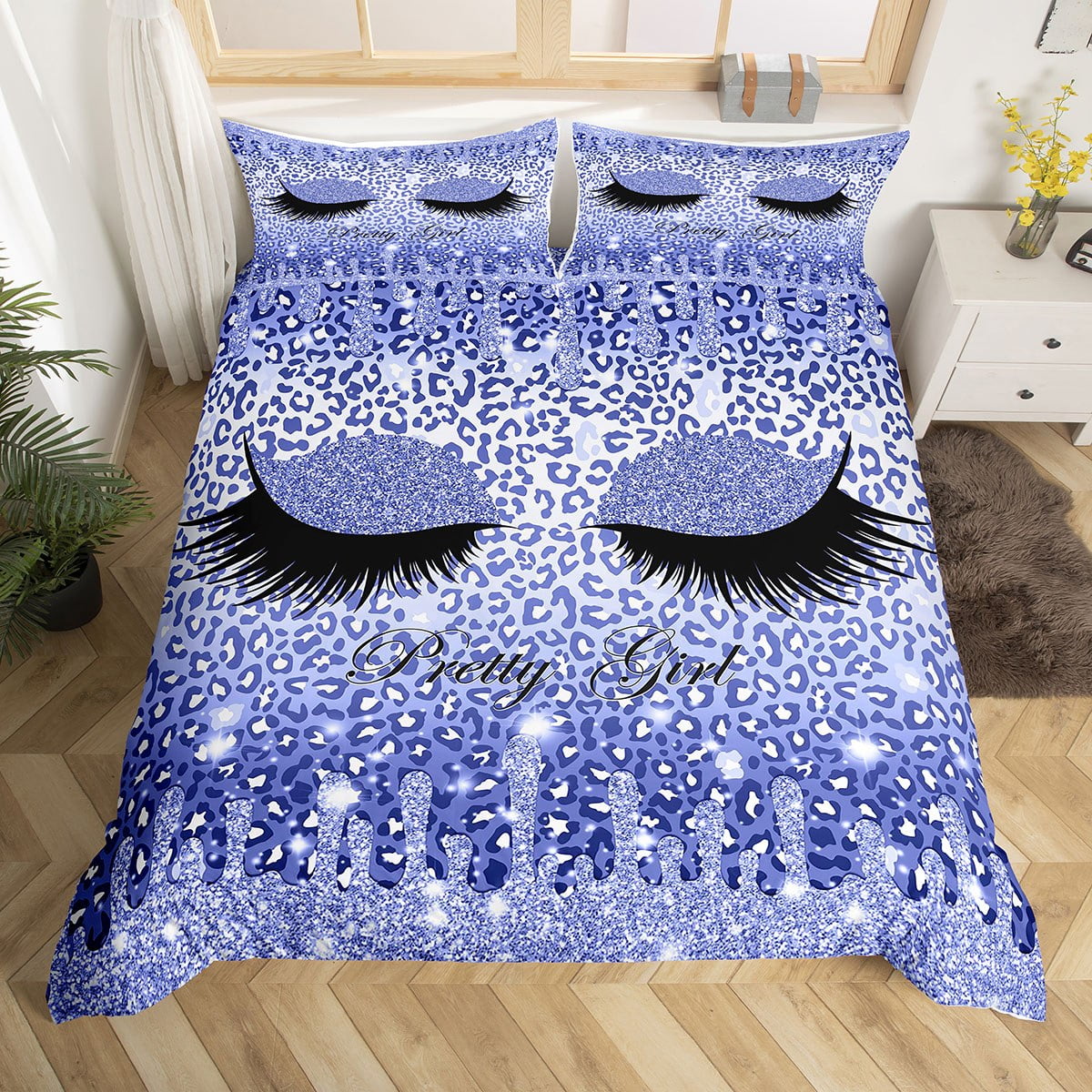 Erosebridal Dreaming Eyelash Bed Sets Leopard Cheetah Print Duvet Cover ...