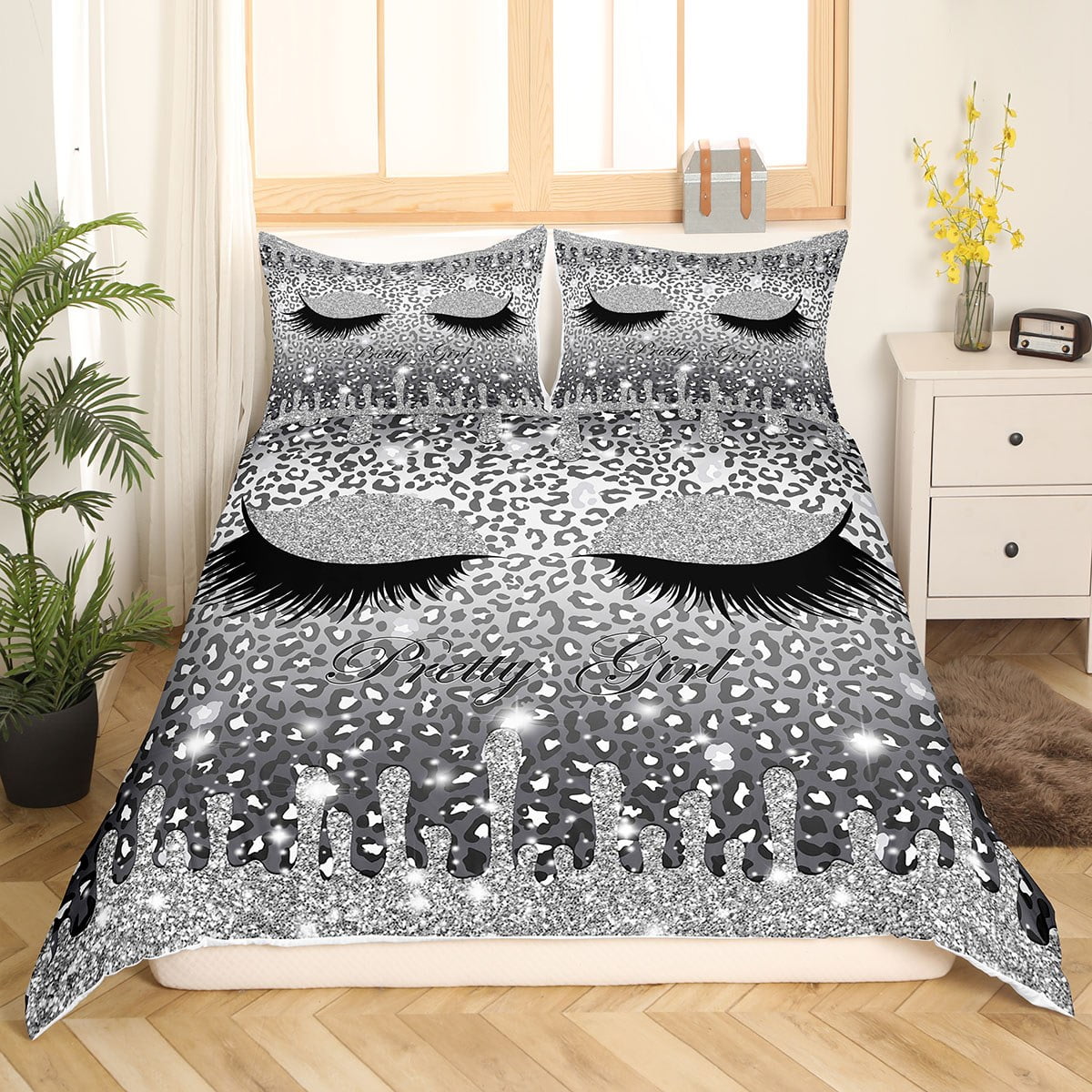 Erosebridal Dreaming Eyelash Bedding Sets Twin Leopard Cheetah Print ...