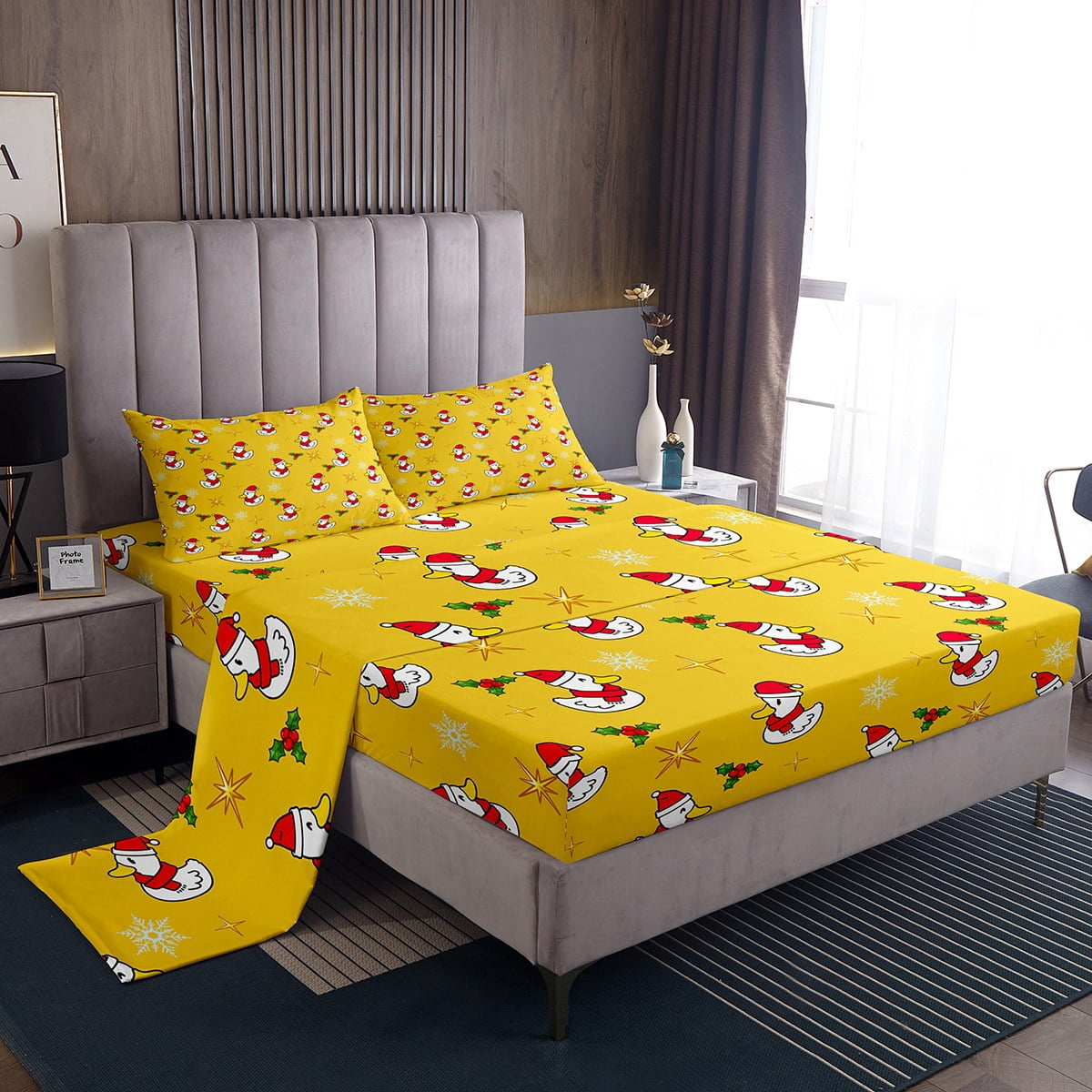 Erosebridal Duck Sheet Set Cartoon Duck Sheets Sets Merry Christmas ...