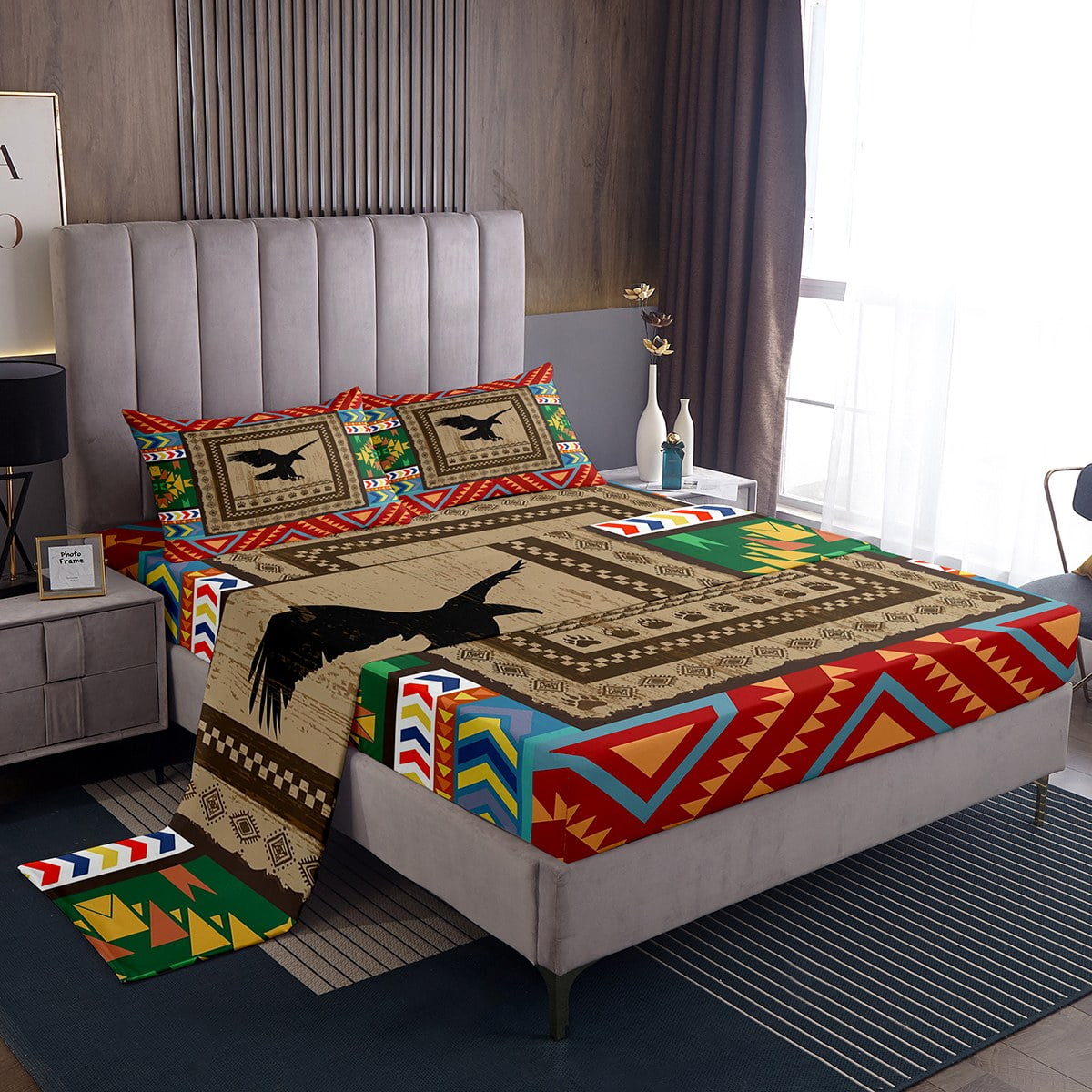 YST Eagle Bed Sheets Set Queen Rustic Farmhouse Cabin Decor Sheet Set ...