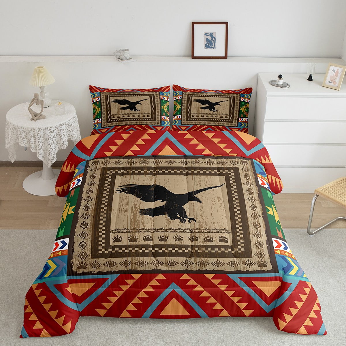 Yst Eagle Comforter Set Twin Rustic Farmhouse Cabin Decor Bedding Set