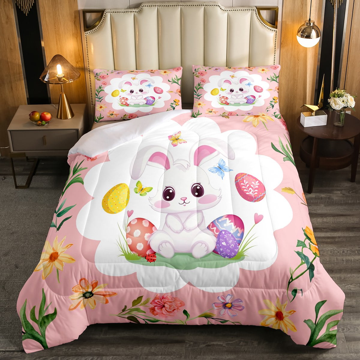 Erosebridal Easter Bedding Easter Bunny Comforter Set Colorful Easter ...