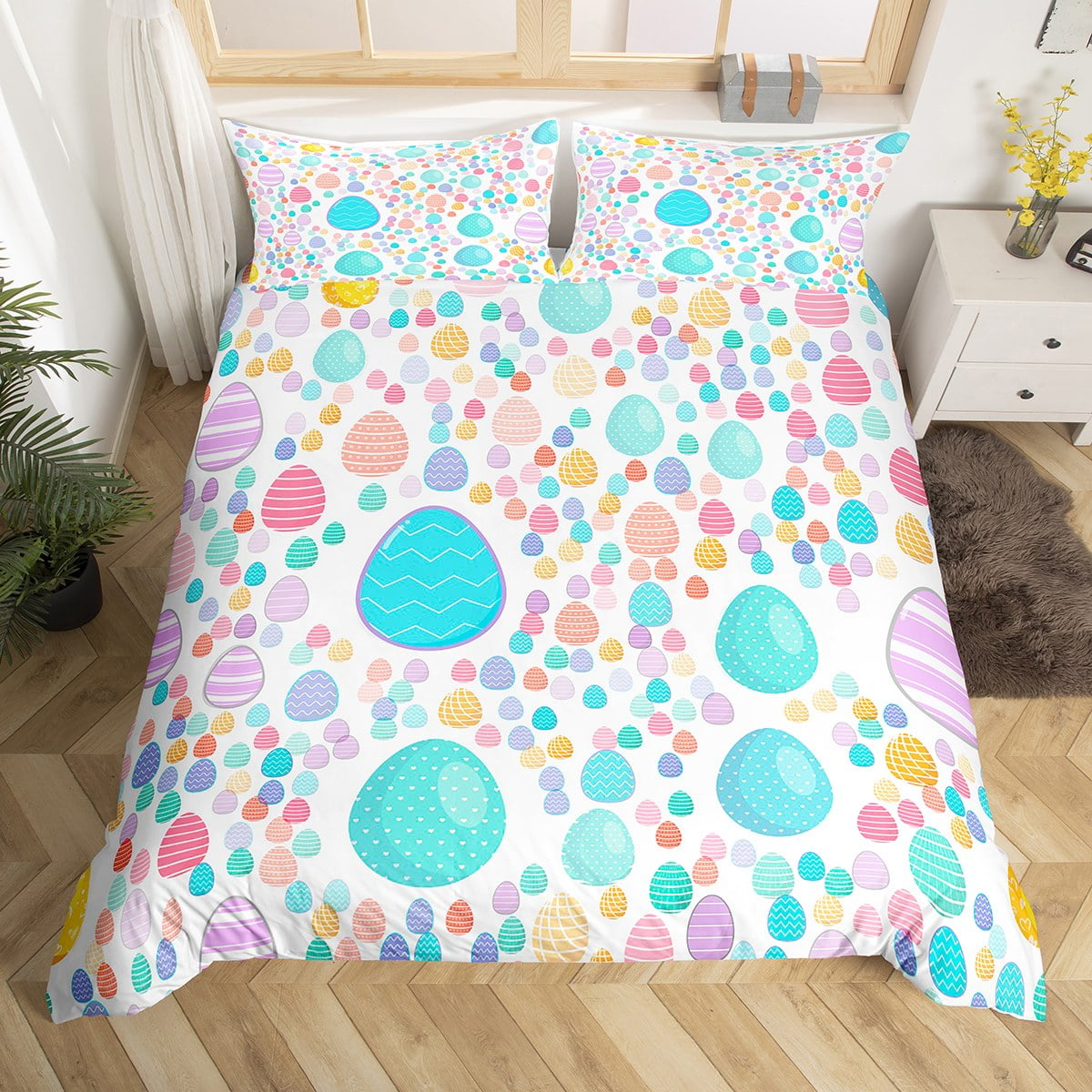 YST Easter Gifts Bedding Set Easter Eggs Queen Duvet Cover for Kids ...