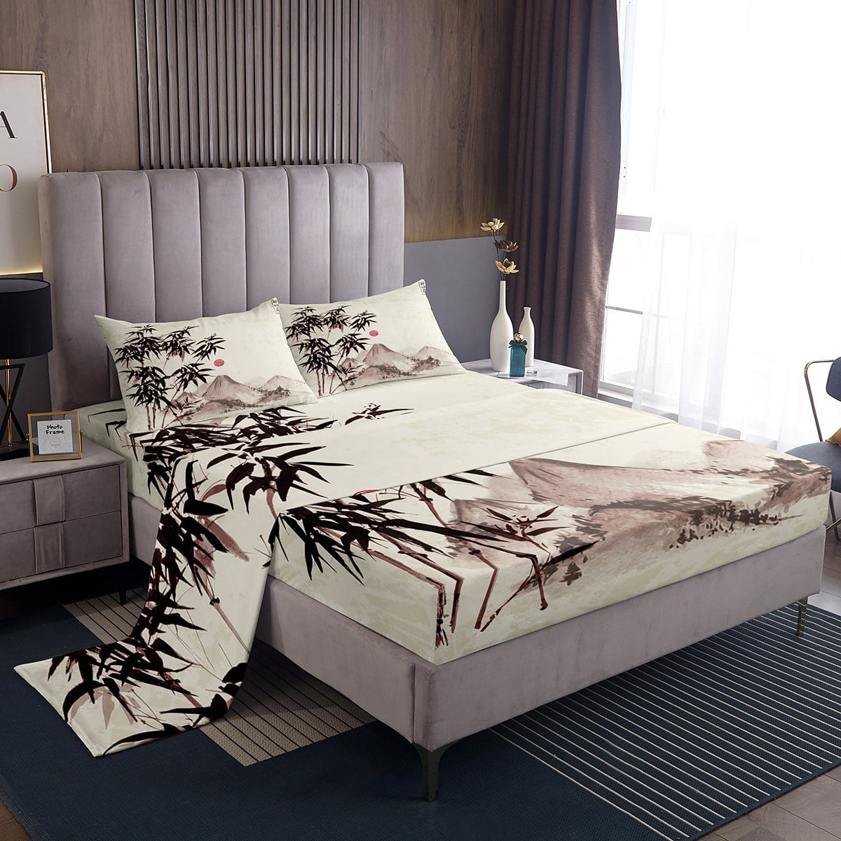 YST Exotic Oriental Bed Sheets Set Japanese-Style Full Size Sheet Sets ...