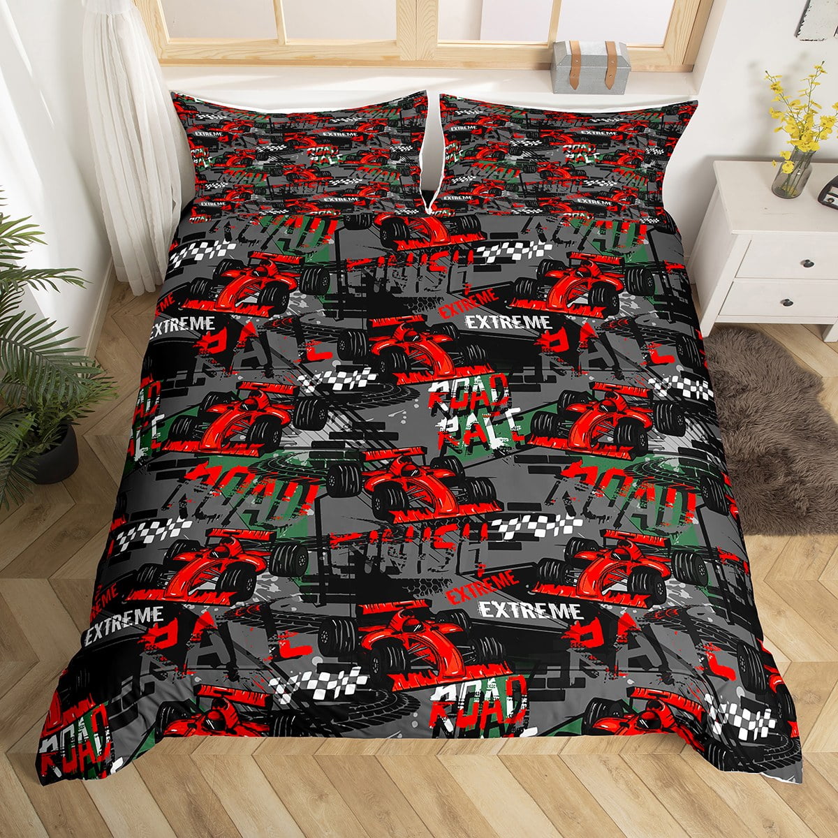YST Extreme Sport Bedding Sets King Race Car Comforter Cover for Teen ...