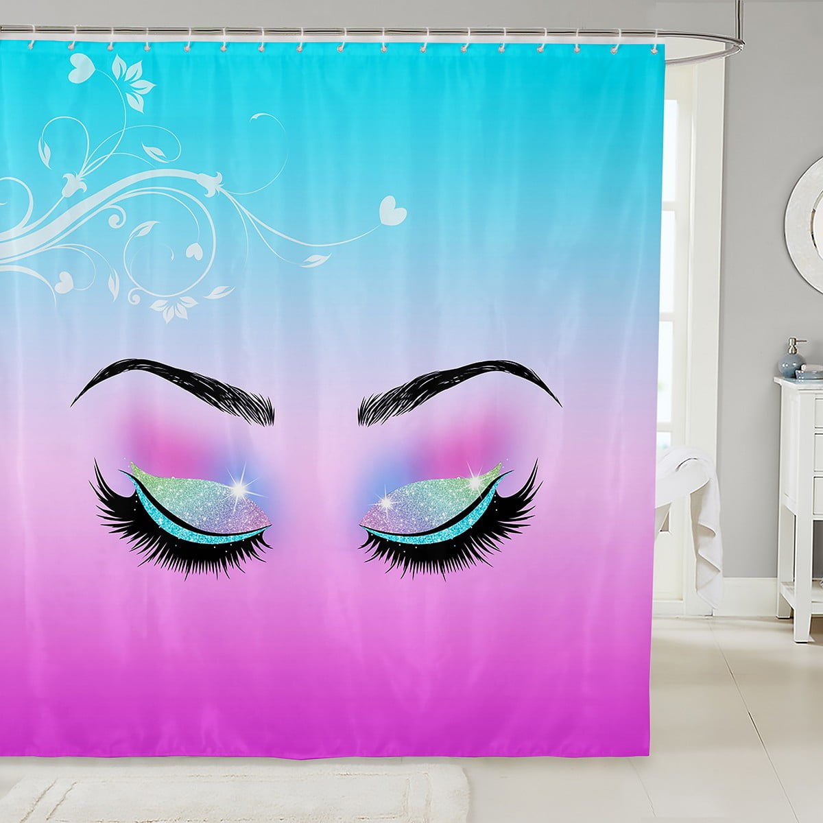 Eyelash Bathroom Shower Curtain Sets Gorgeous Lashes Shower Curtain ...