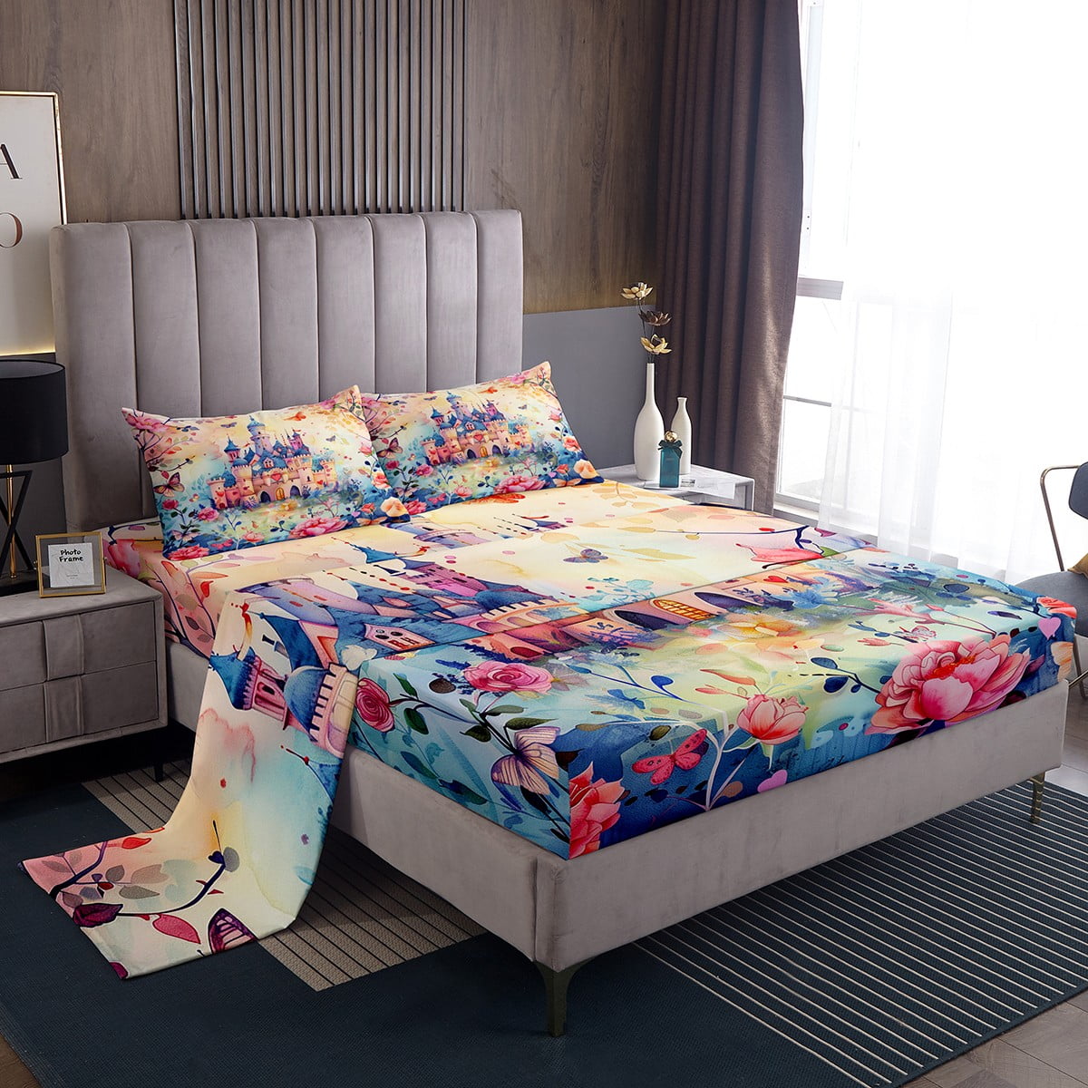 YST Fairy Tales Bed Sheets Set for Kids Girls Dreamy Castle Twin Sheet ...