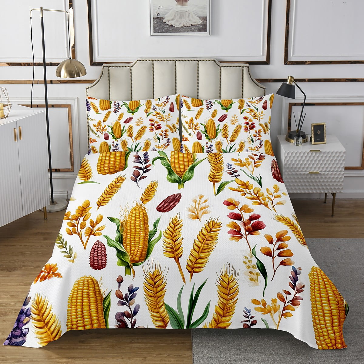 Fall Harvest Themed Quilt Set Happy Thanksgiving Autumn Harvest ...