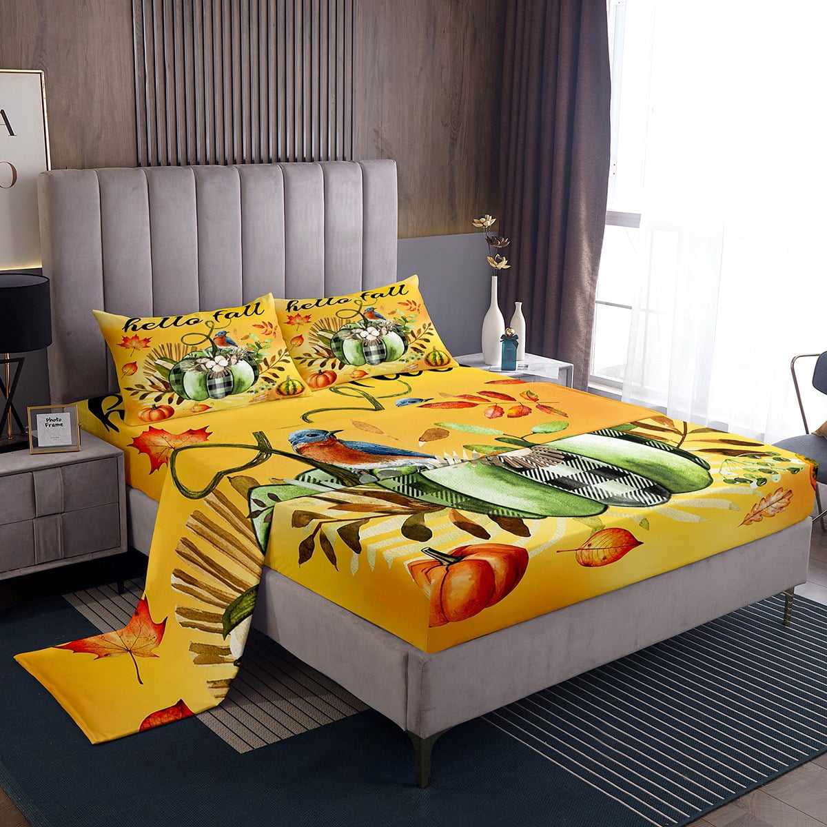 Fall Sheets Vintage Pumpkin Sheet Set Autumn Harvest Sheets Full, Maple ...