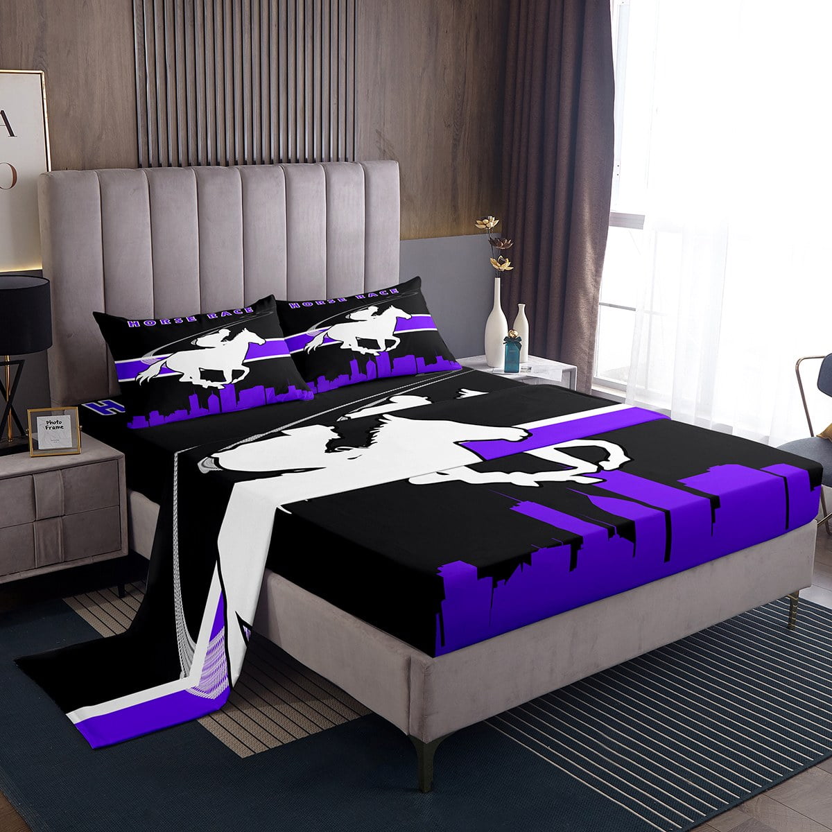 YST Farmhouse Animal Queen Sheet Set Derby Racing Sheets for Kids Teens ...