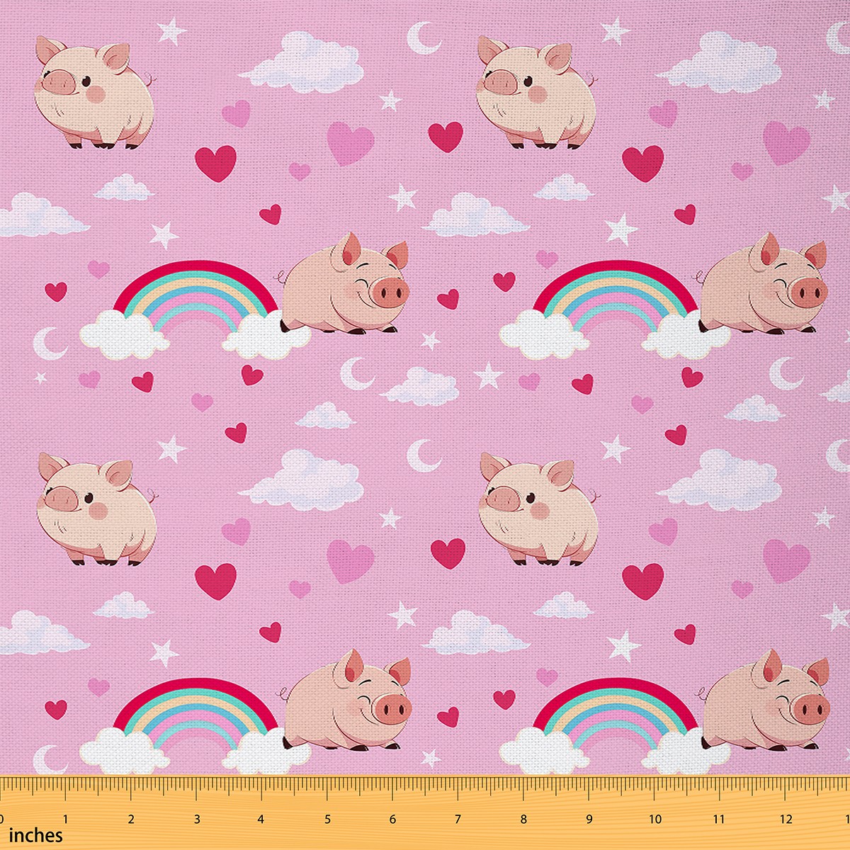YST Farmhouse Pig Fabric by The Yard for Kids,Cute Pink Pig Upholstery ...