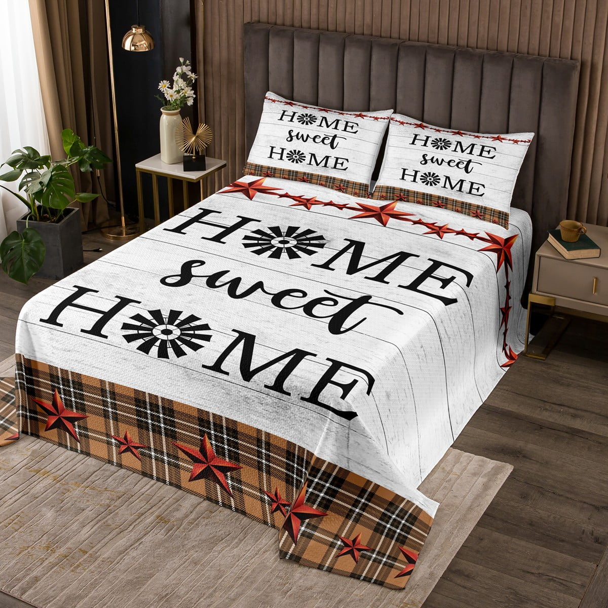 YST Farmhouse Windmill Bedspread Set Twin Rustic Western Texas Star ...