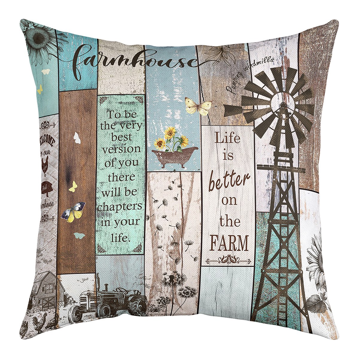 YST Farmhouse Windmill Cushion Cover,Rustic Cabin Lodge Throw Pillow ...