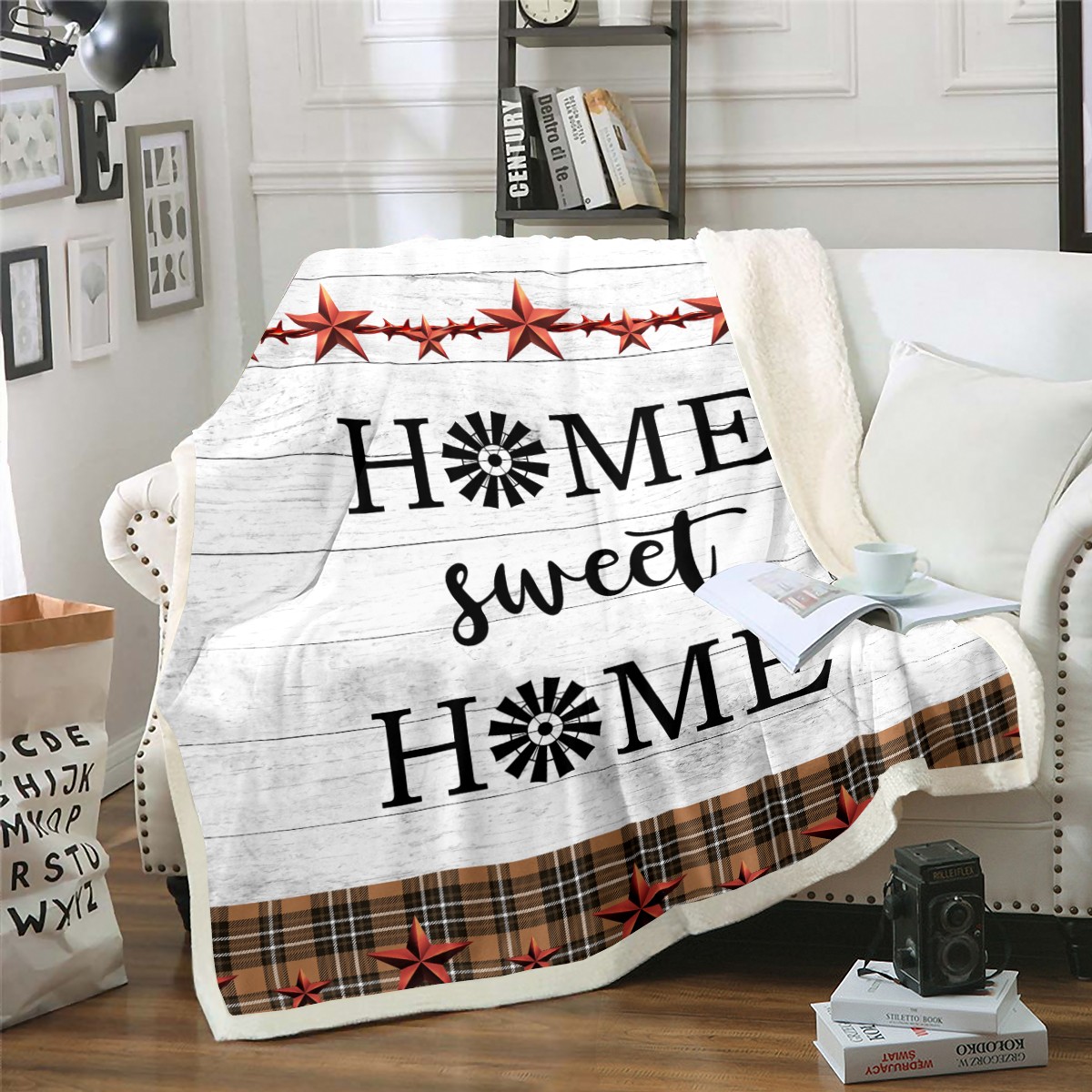 Farmhouse Windmill Throw Blanket Throw 50"X60" Rustic Western Texas ...