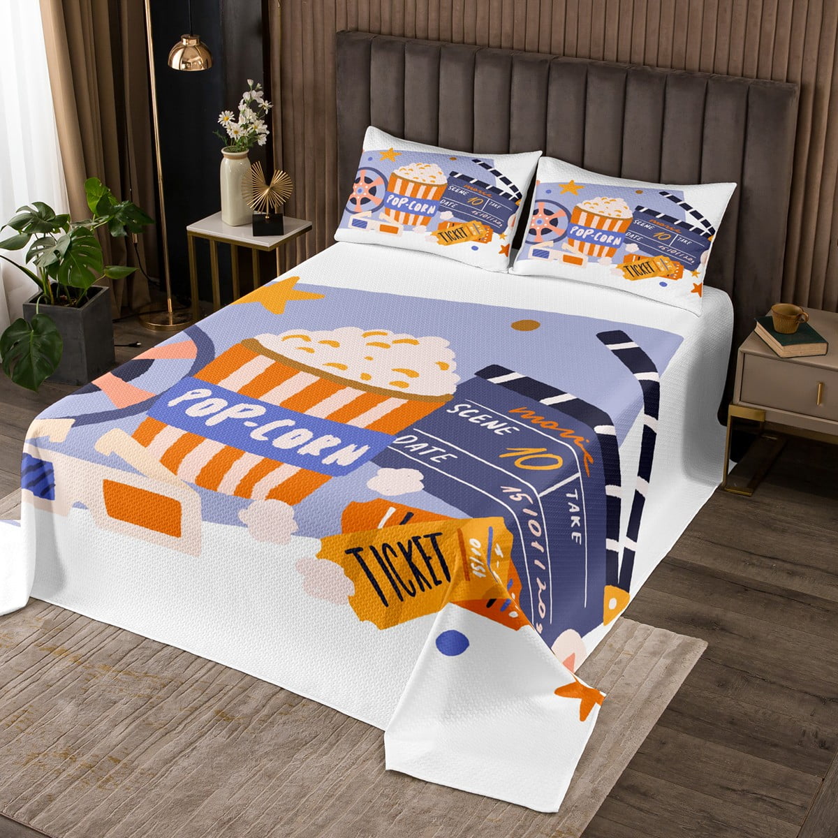 YST Film Theme Decor Bedding Home Theater Decor Quilt Set for Family ...