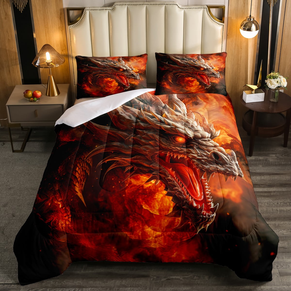 Fire Dragon Bedding Magical Dragon Comforter Set , Microfiber ...