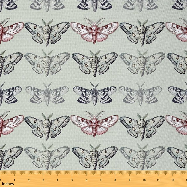 YST Flying Butterfly Fabric By The Yard,Gothic Moth Upholstery Fabric,Rustic Farm Butterfly ...