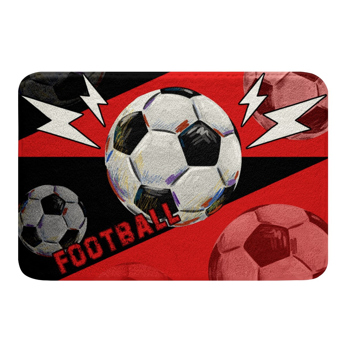 YST Football Bath Rugs for Boys Girls Kids Football Bathroom Rugs ...