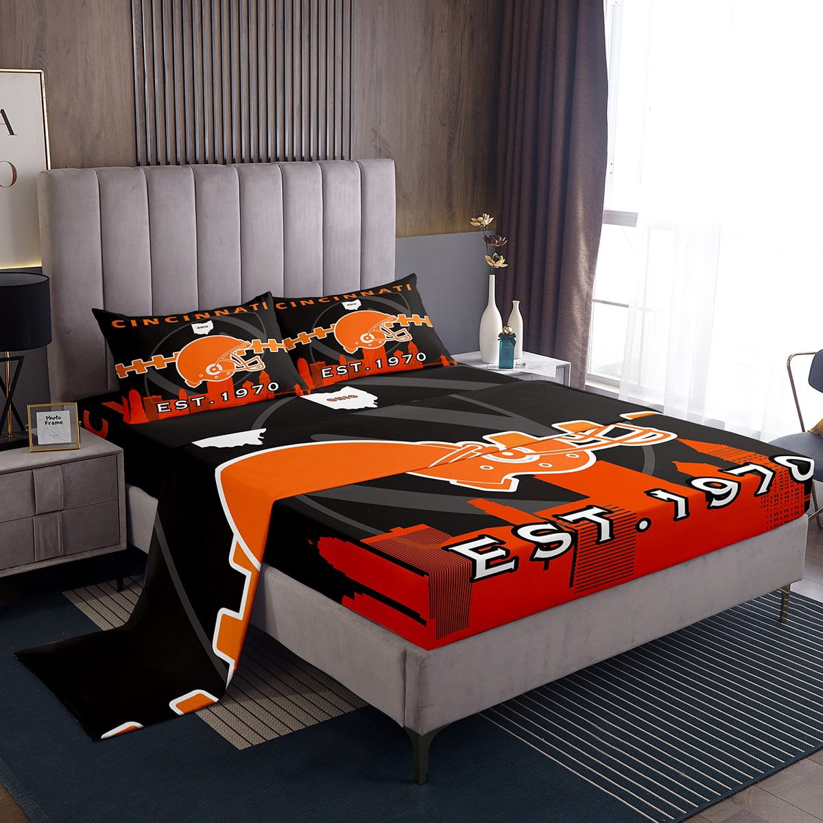 Football Bed Sheets Set King,American Football Sheet Set,American ...
