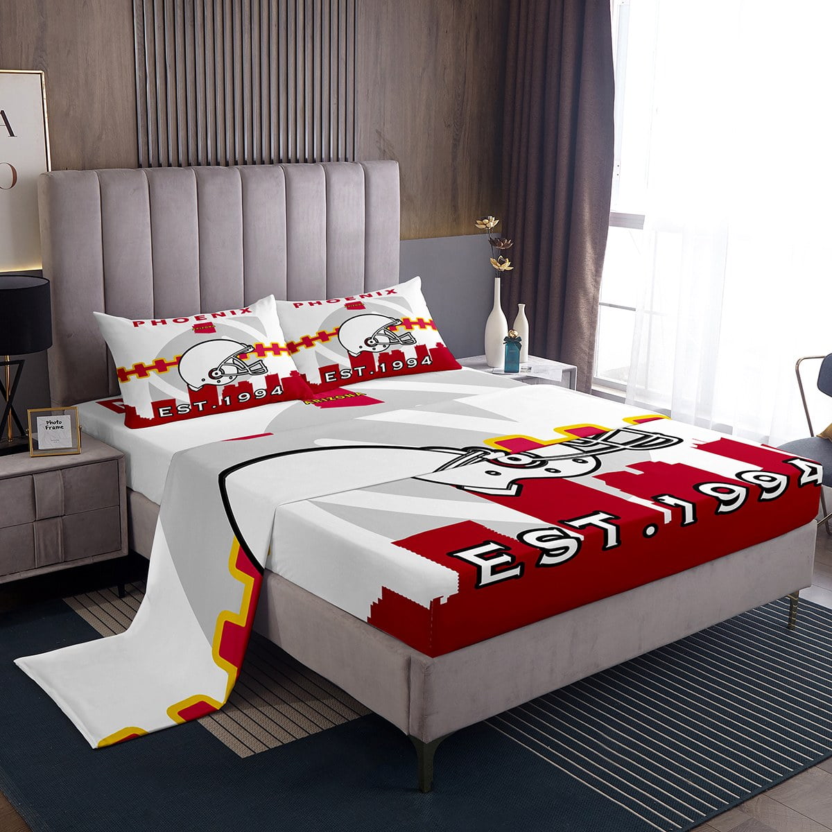 Football Bed Sheets Set King,Football Lovers Sheet Set, Rugby Sheets ...