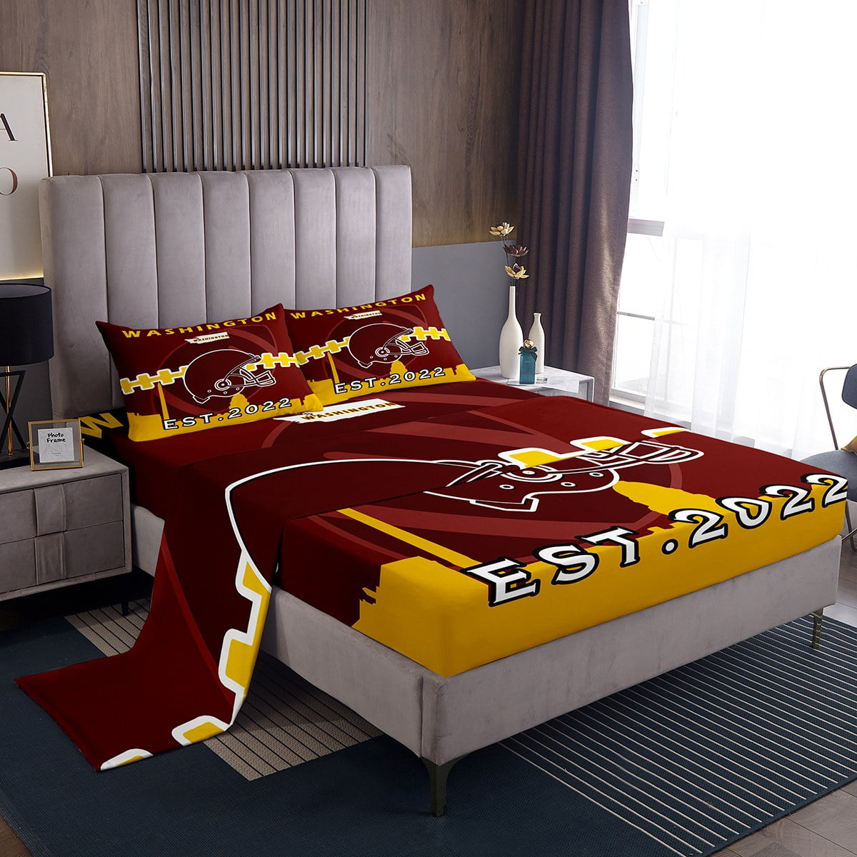Erosebridal Football Bed Sheets Set Queen,Sports Football Fans Sheet ...
