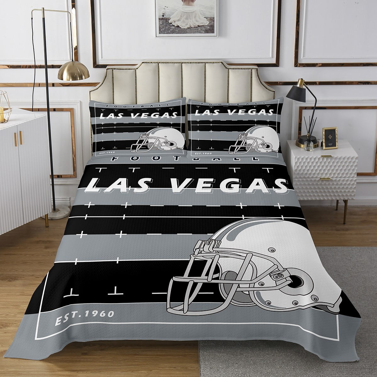Erosebridal Football Bedspread Set American Football City Coverlet Set ...