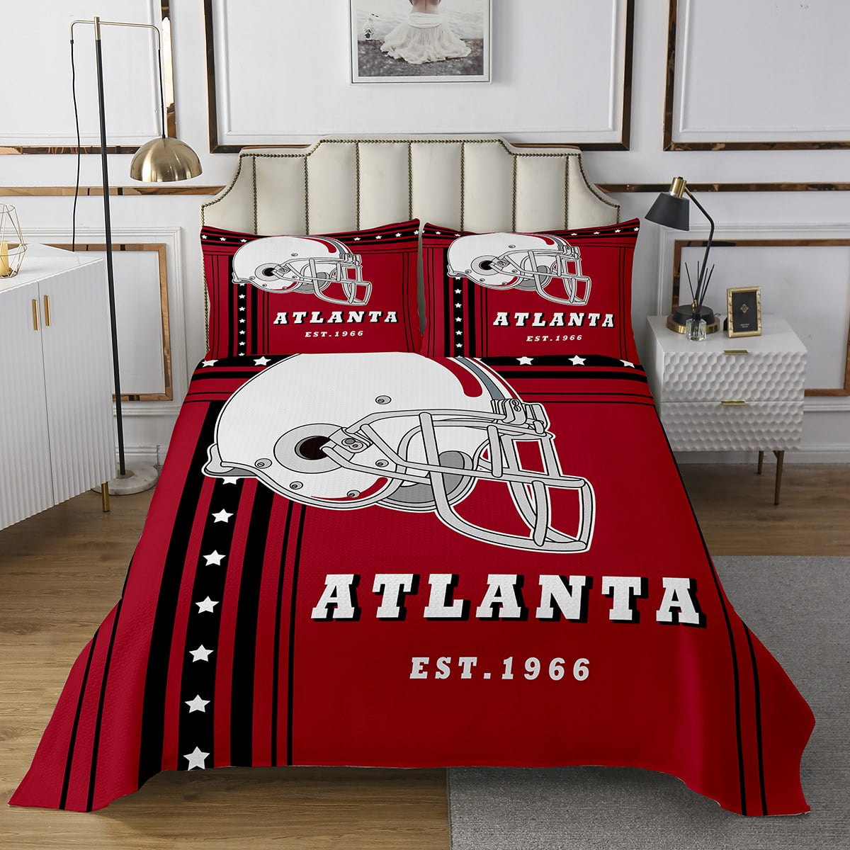 Erosebridal Football City Bedspread Set Queen Bedroom Decor, Football ...