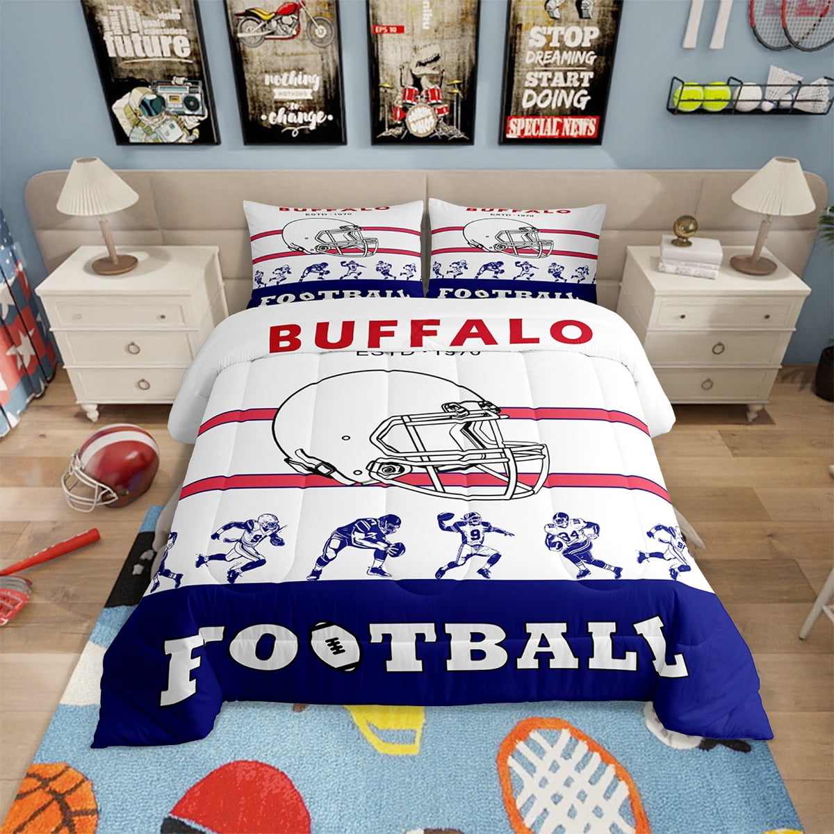 Football Comforter for Kids Boys Girls,American Football Bedding Set ...