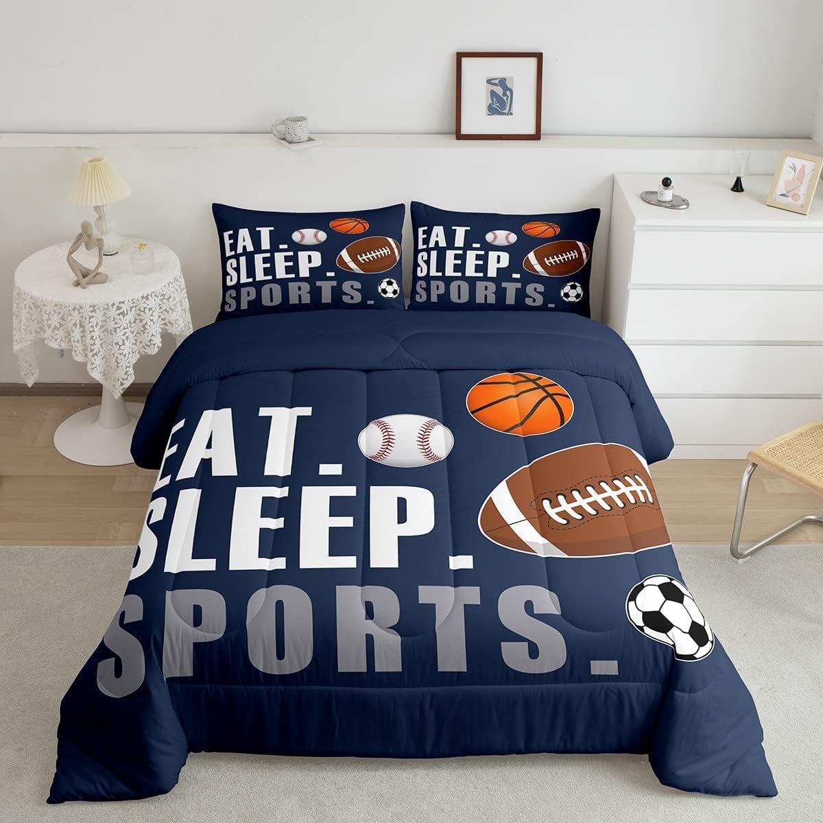 Football Comforter Set Basketball Basketball Ball Games Comforter ...