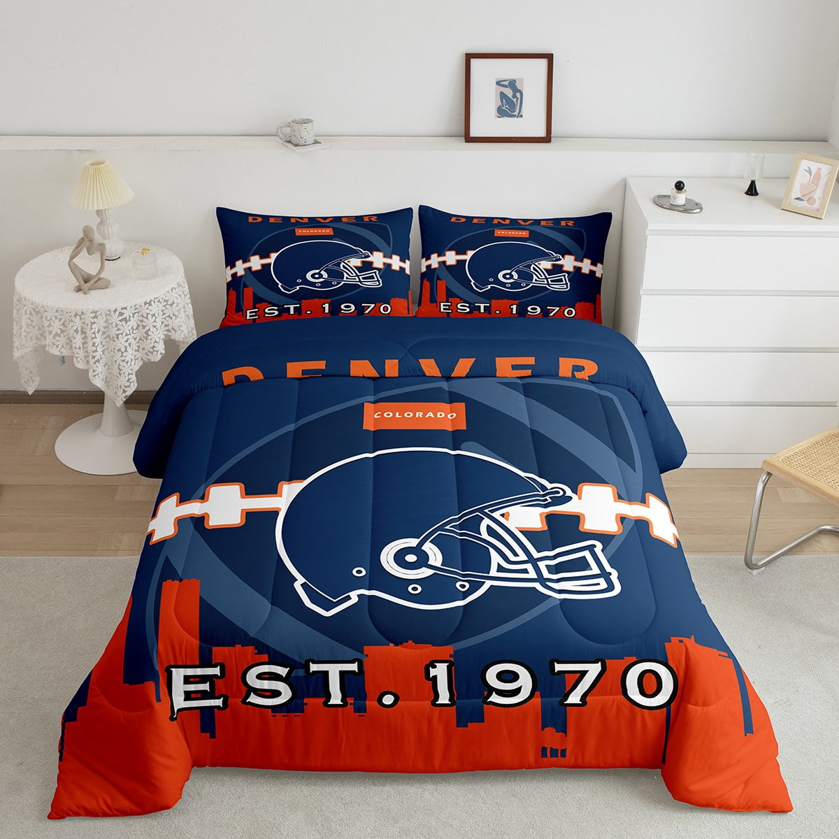 YST Football Comforter Set Queen for Boys,American Football Bedding Set ...