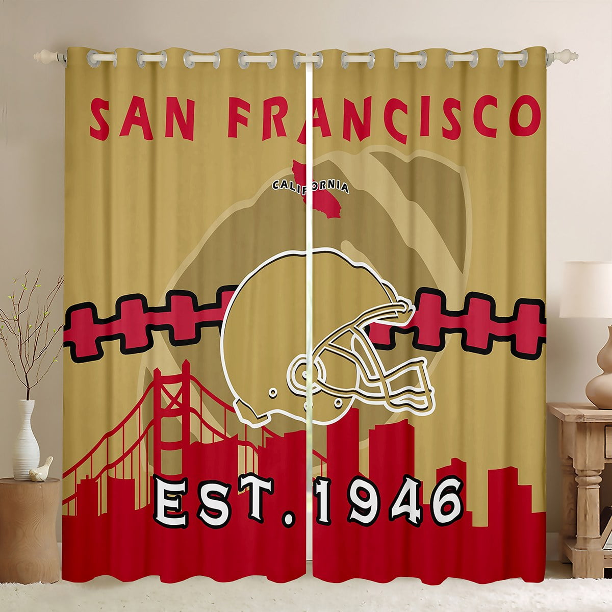 Erosebridal Football Curtains 42x63 inch,Football Blackout Curtains ...