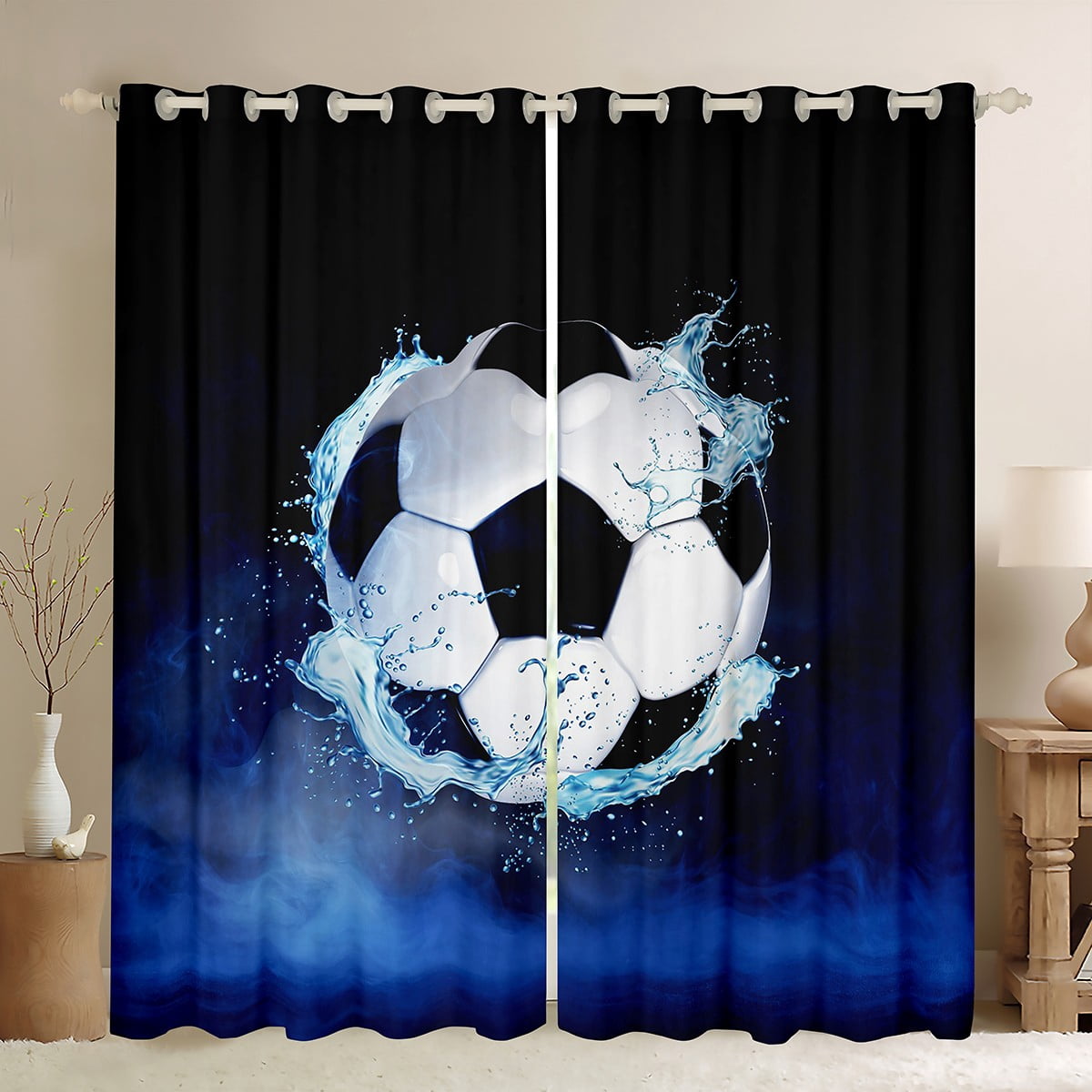 Football Curtains 42x90 inch,Sports Theme 30%-50% Blackout Curtains ...