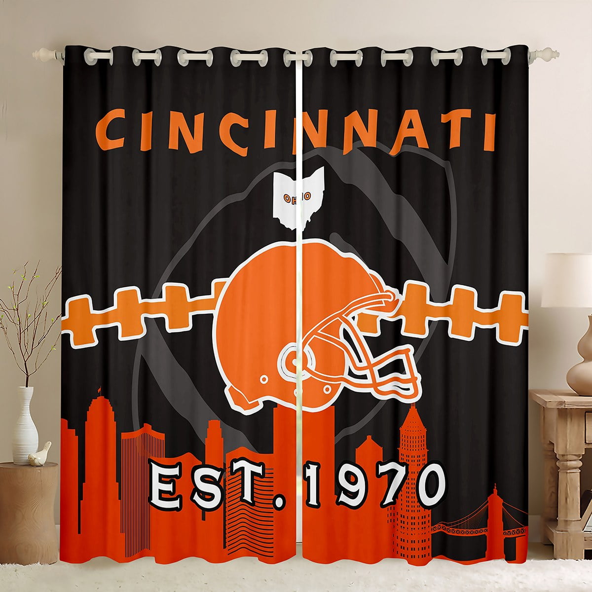 YST Football Curtains for Boys 42x84 inch,American Football Blackout ...
