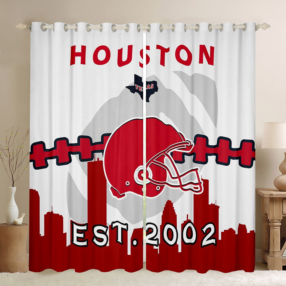 Erosebridal Football Curtains for Football Fan,Sports Blackout Curtains ...