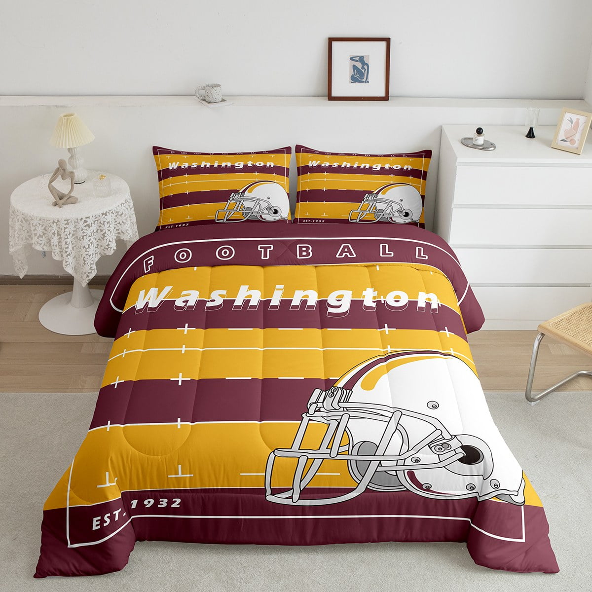 Football Fans Gifts Bedding for Teen Football Court Comforter Set Twin ...