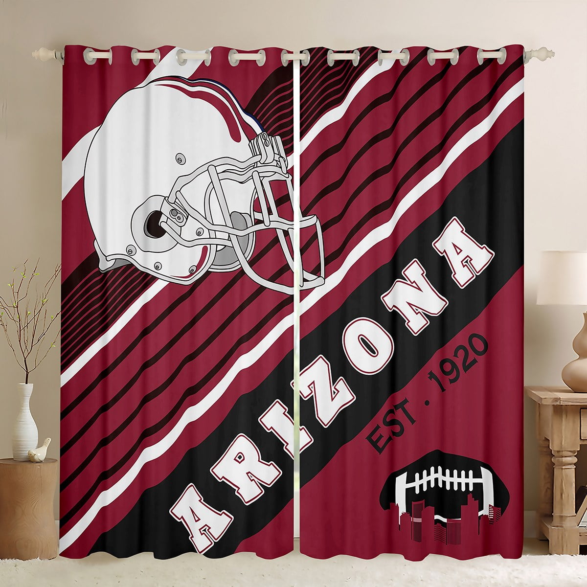 YST Football Game Curtains & Drapes Sports Decor Curtains for Boys ...