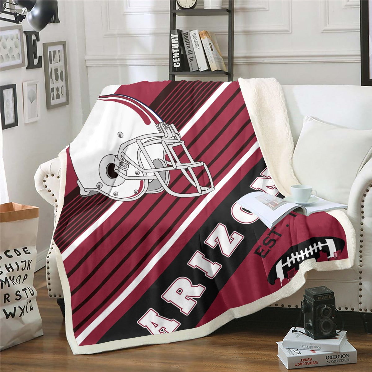 Football Game Fuzzy Blanket Sports Decor Throw Blanket Bedroom ...