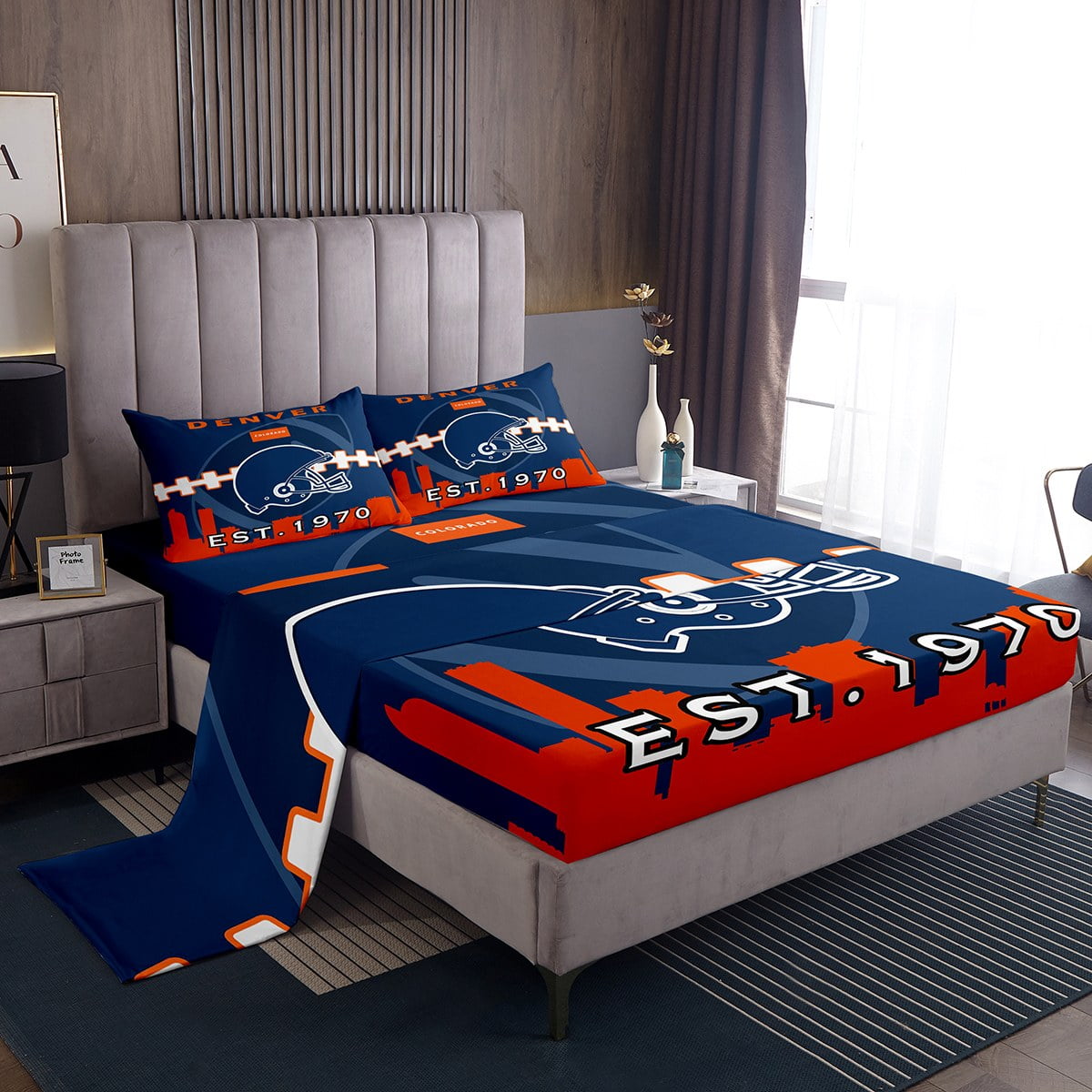 Football Sheet Set Full Size, Football Fans Bed Sheets Set for Men ...