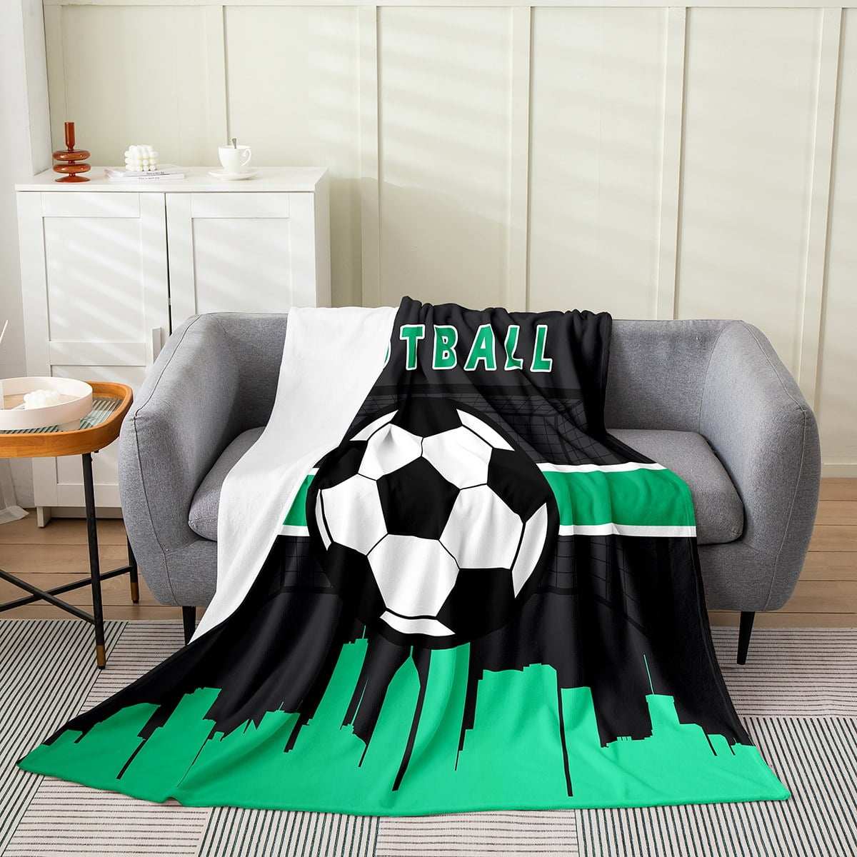 Football Soccer Blanket 30x40 Soccer Ball Sports Throw Blanket Teens ...