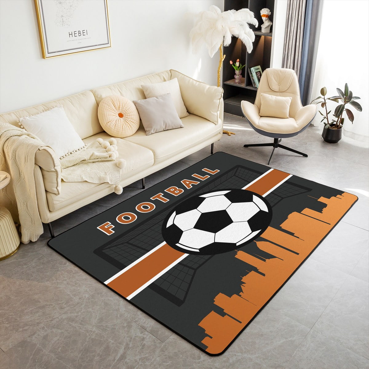 Erosebridal Football Soccer Carpet Soccer Ball Sports Rug Teens Soccer ...