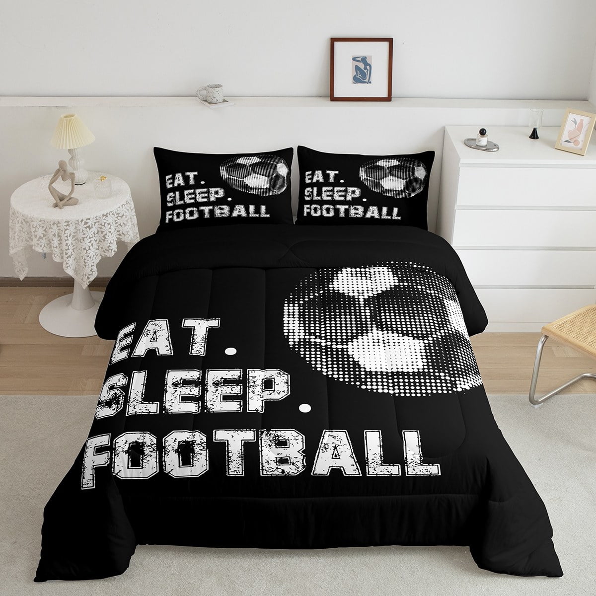 Football Theme Bedding Comforter Sets Queen Size, Soccer Pattern ...