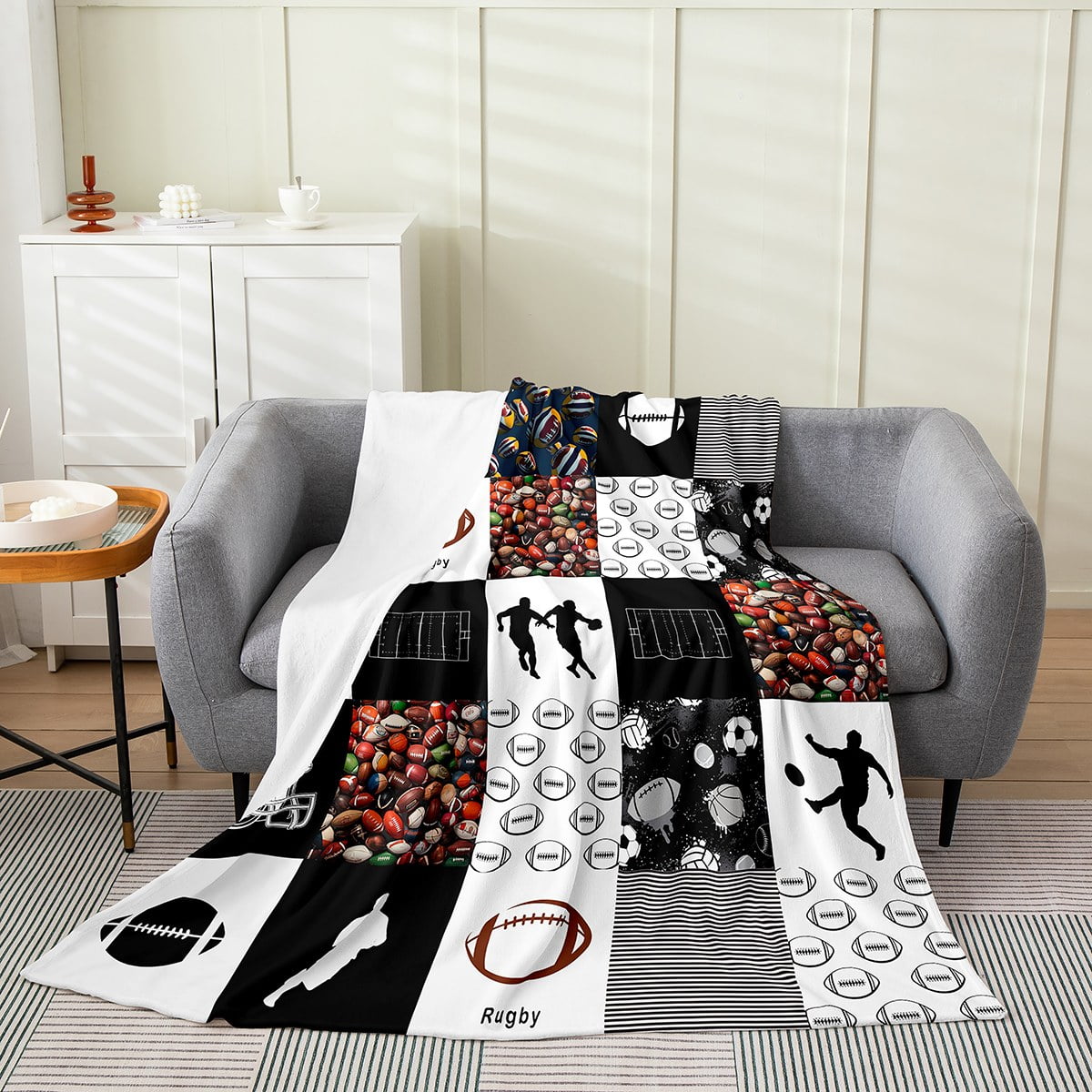 YST Football Throw Blanket Baby 30x40 Rugby Sports Blanket For Kids ...