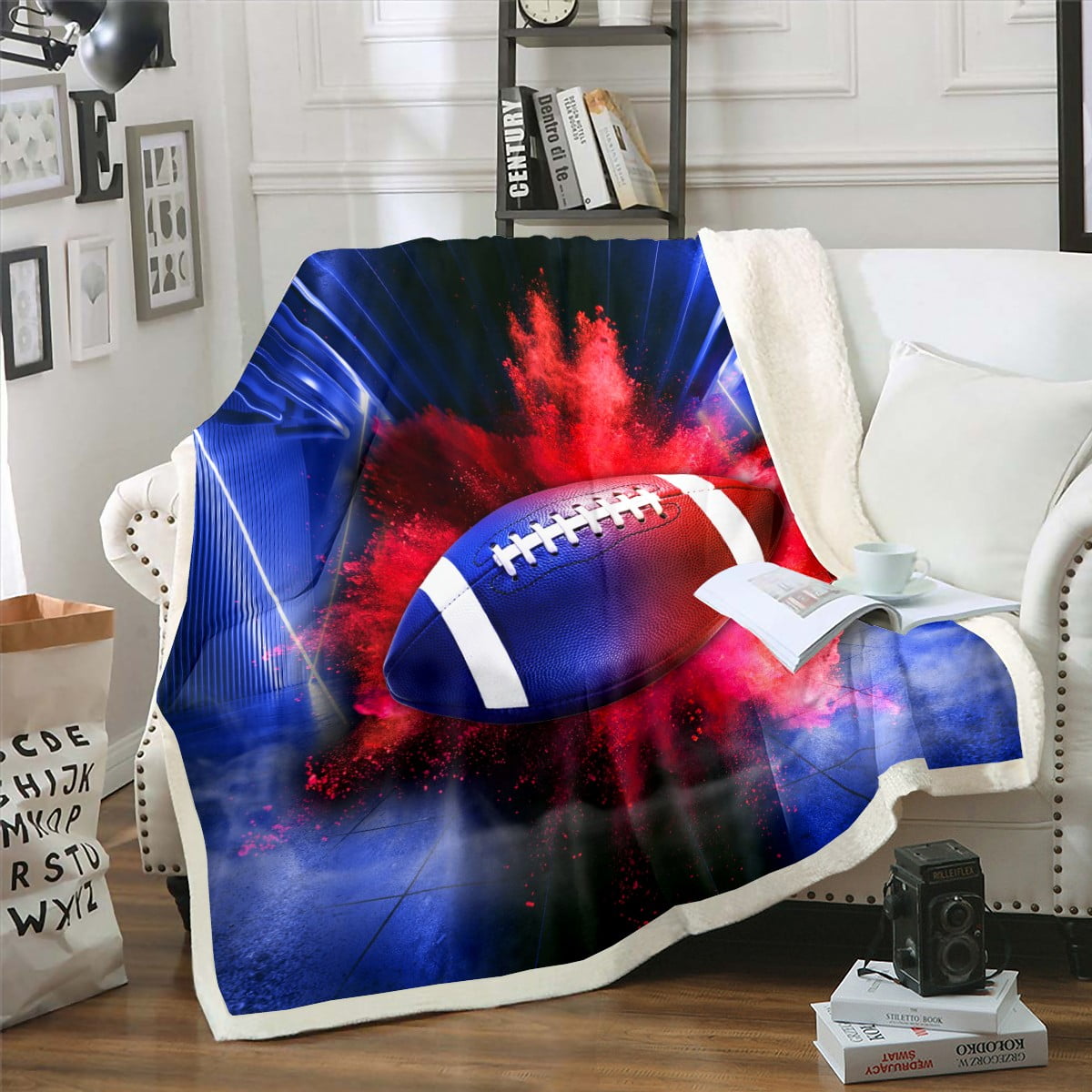 Football Throw Blanket ,American Football Sports Blanket,Rugby Ball ...