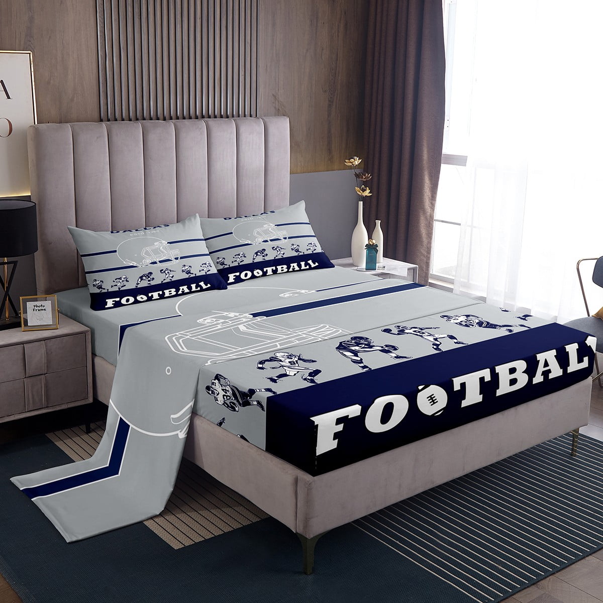 YST Football Twin Bed Sheets Set for Kids Boys Girls,American Football ...