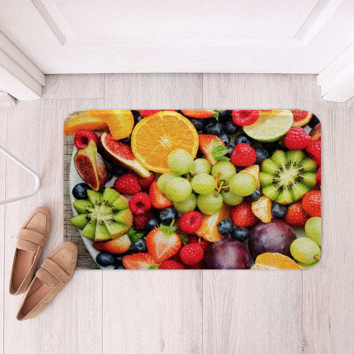 Erosebridal Fruit Bathroom Rugs Adults,Orange Kiwi Grape Raspberry Bath ...